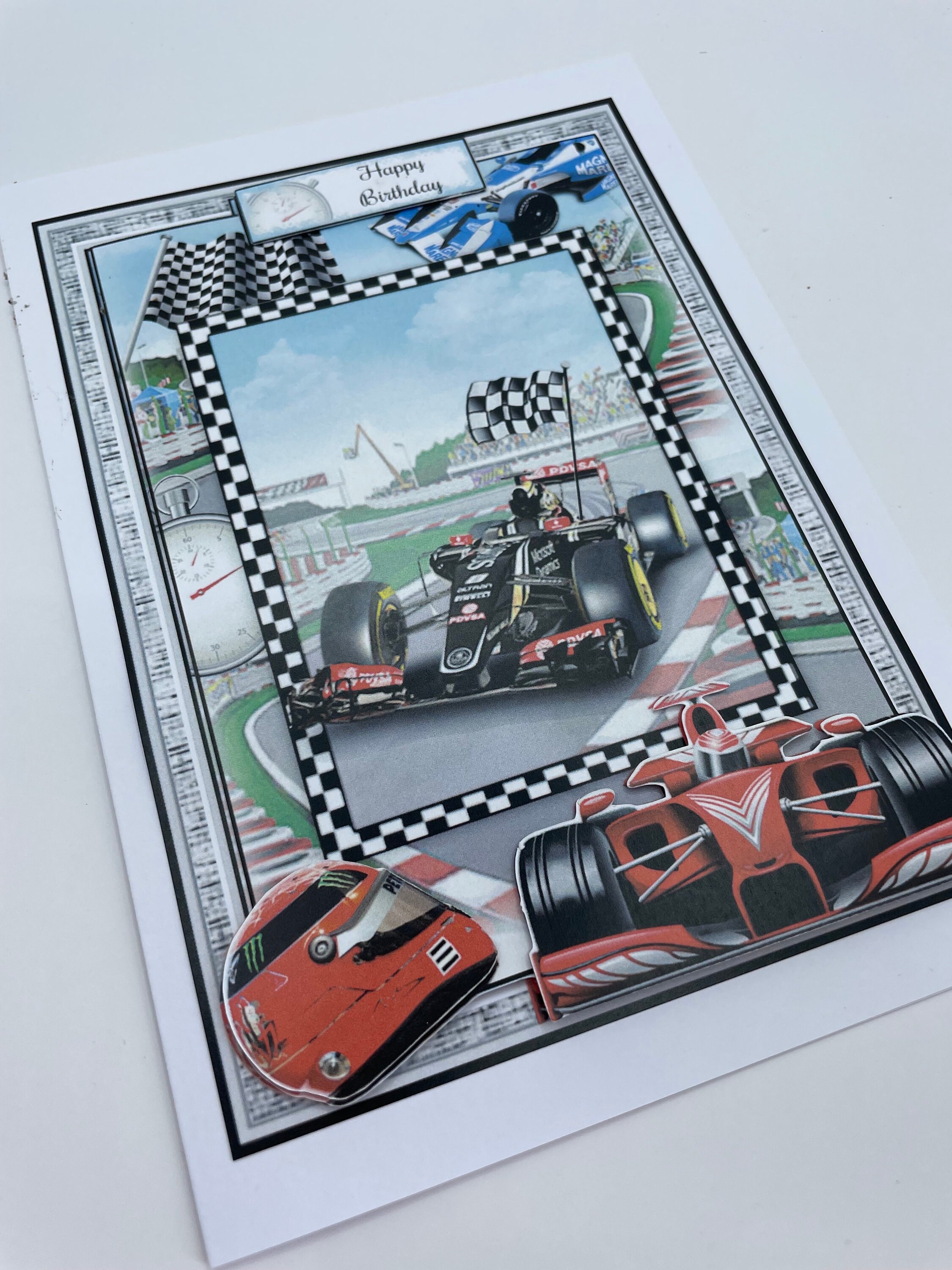 Racing Car Birthday Card Any Age Card Mens Birthday Card - Etsy