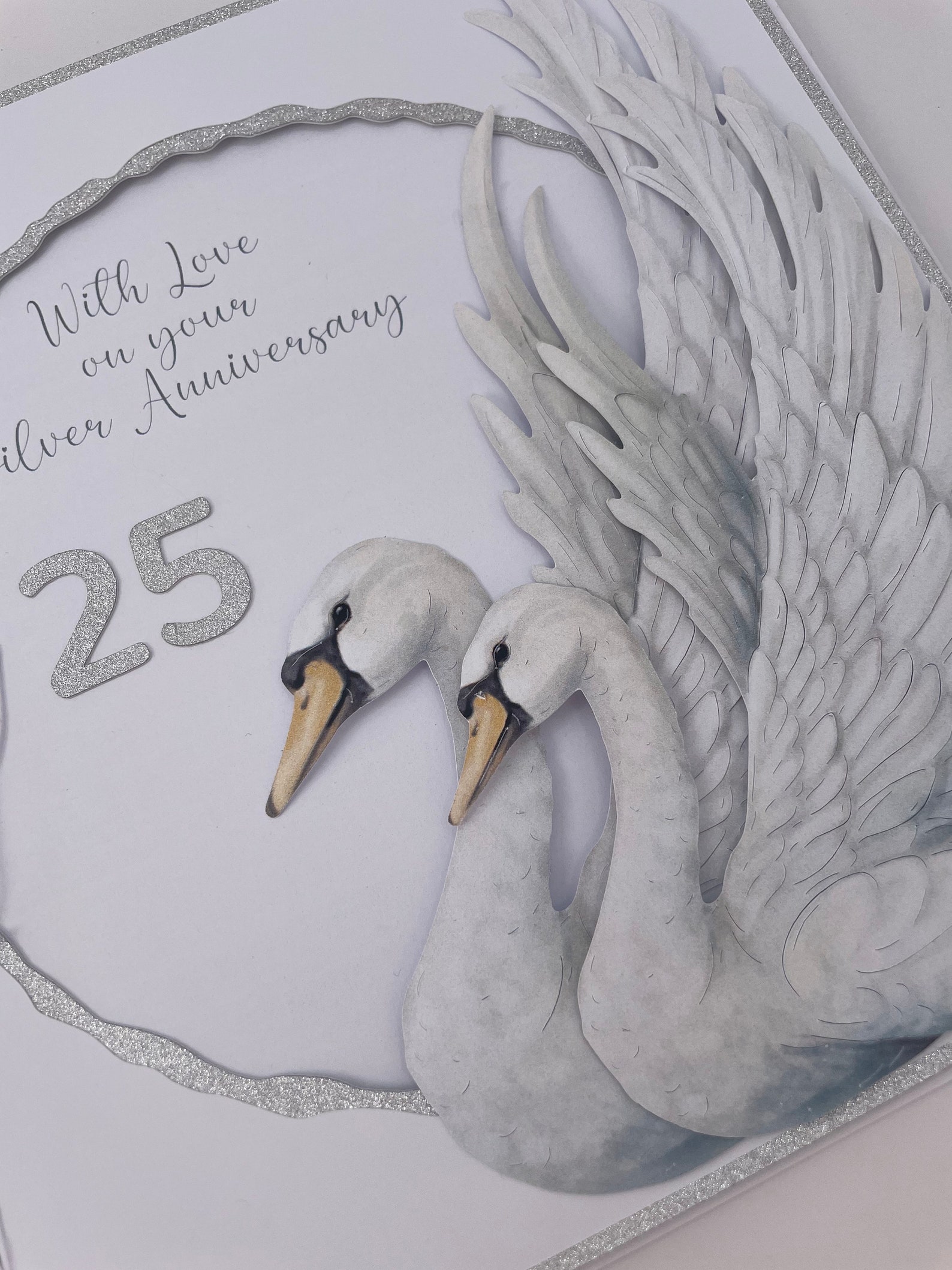 25th Wedding Card 25th Anniversary Card Silver Anniversary Card ...