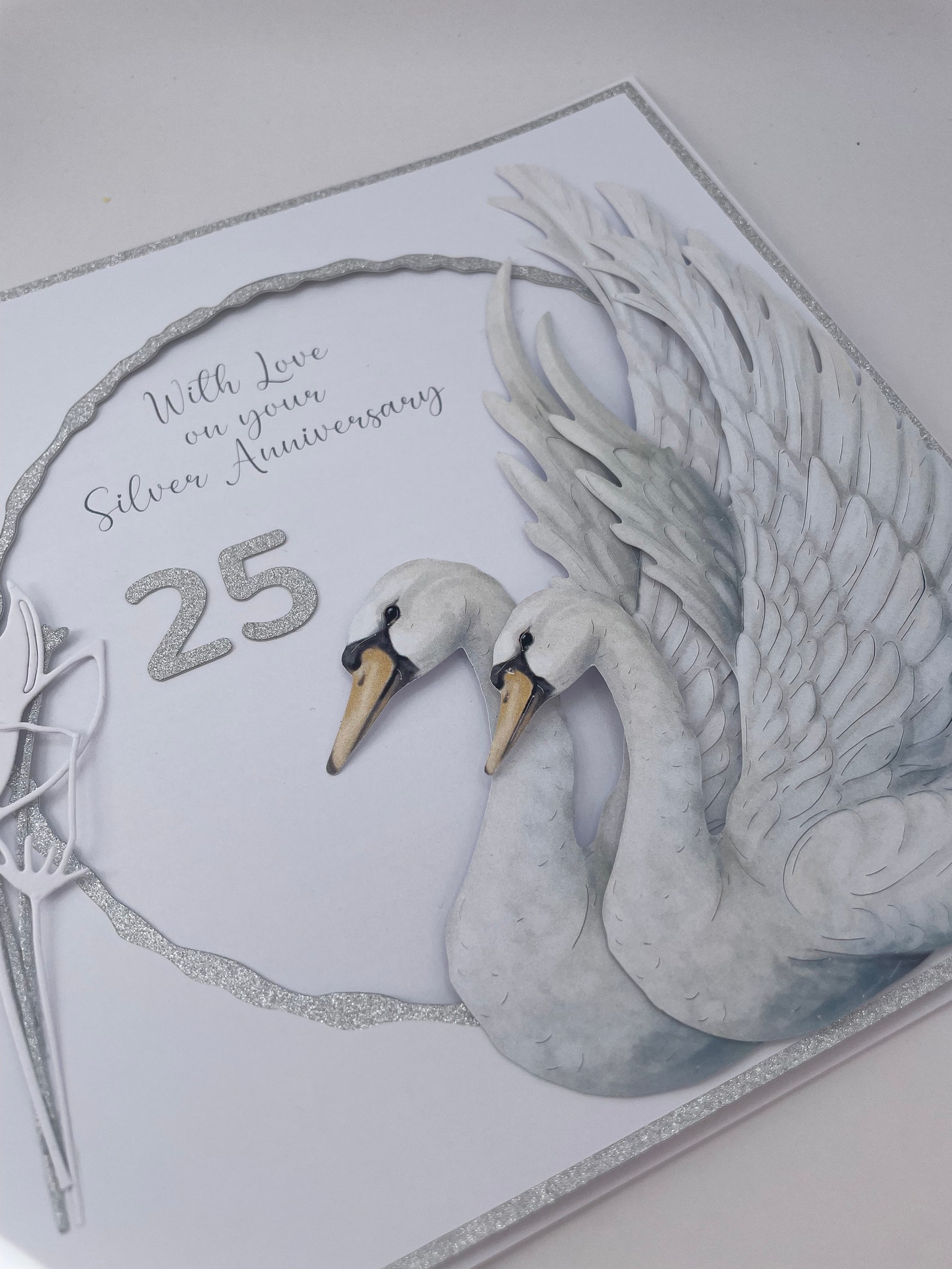 25th Wedding Card 25th Anniversary Card Silver Anniversary Card ...