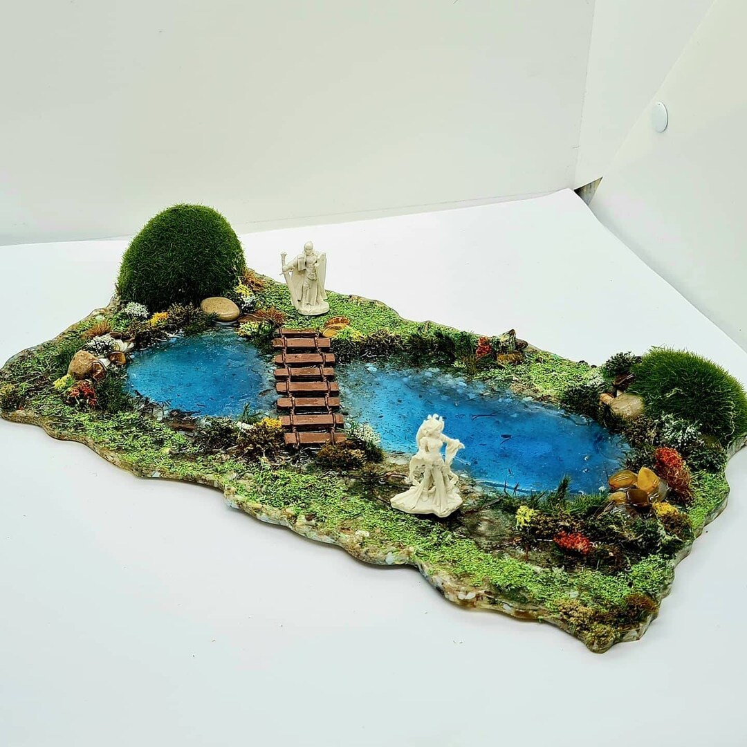 Diorama Scenery Pool/pond With Bridge Made to Order Finished - Etsy