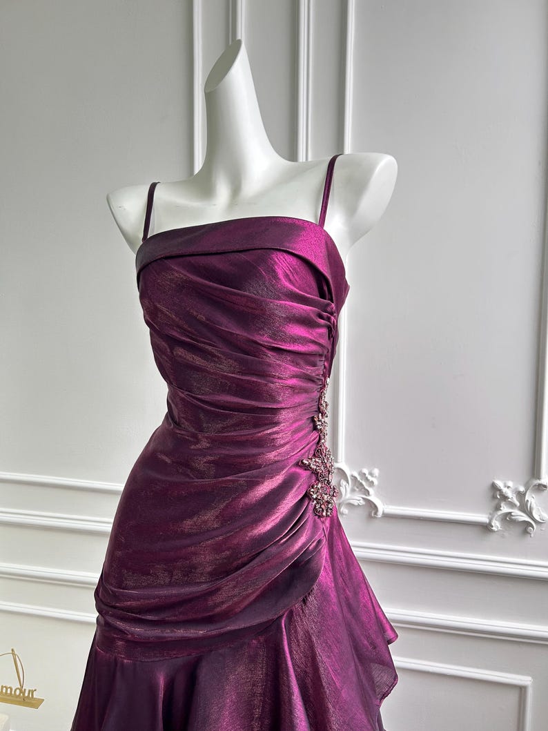 Handmade Beading Burgundy-purple Prom Dress - Etsy UK