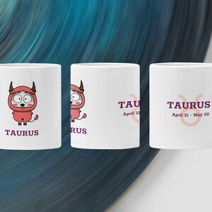 Taurus Cartoon Zodiac Sign Taurus Coffee Mug Taurus Cup - Etsy