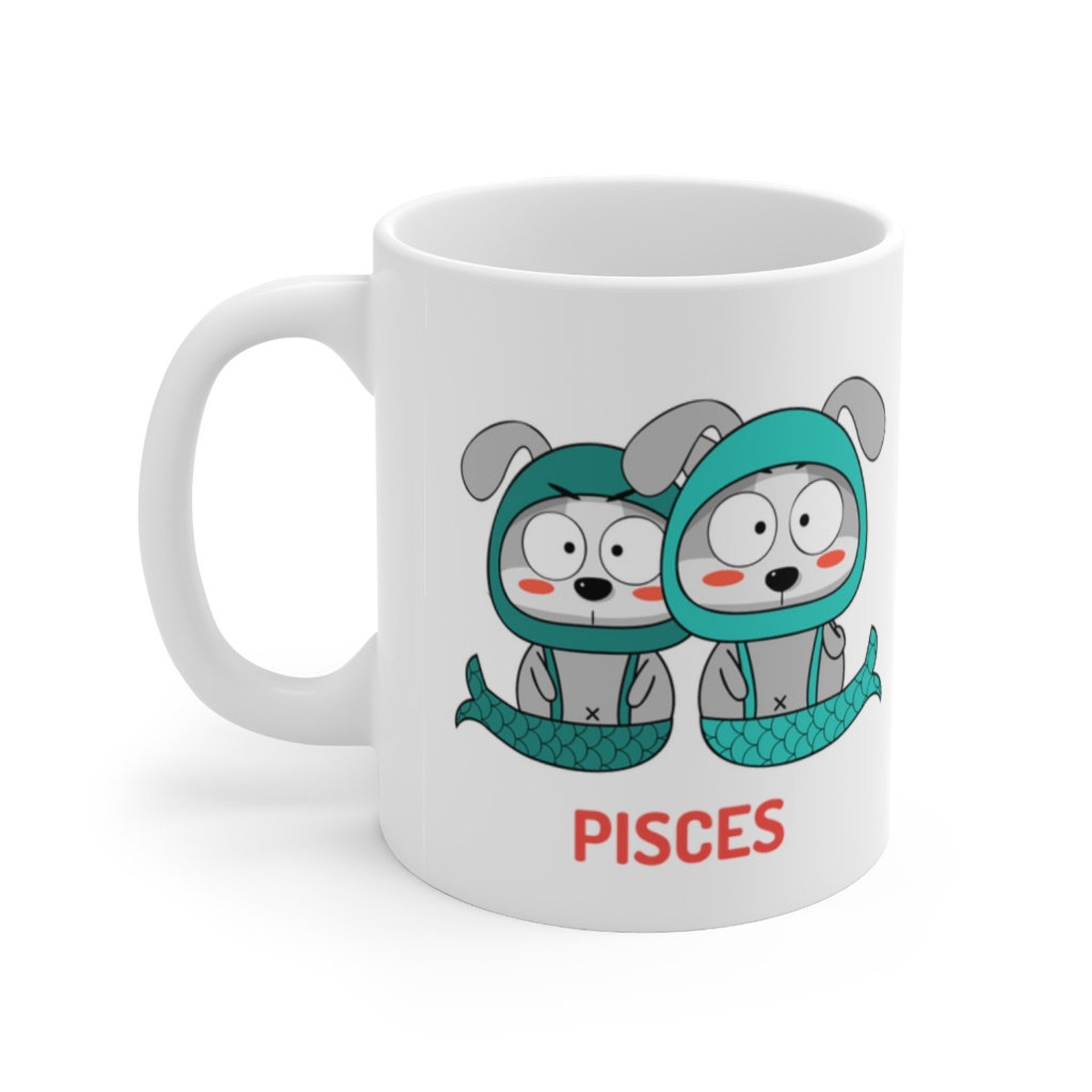 Pisces Cartoon Zodiac Sign Pisces Coffee Mug Pisces Cup - Etsy