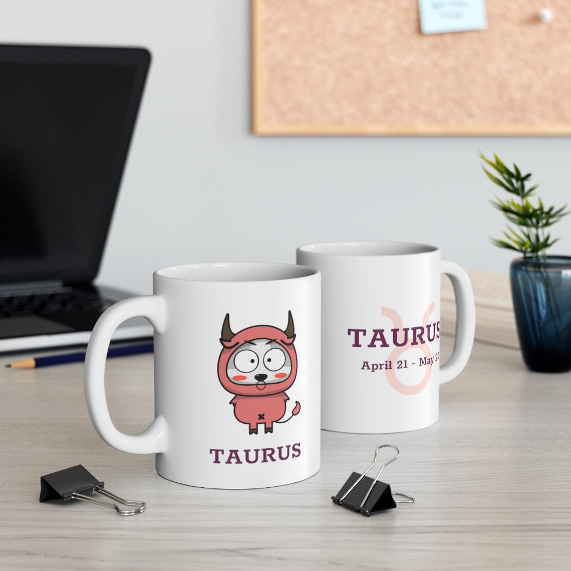Taurus Cartoon Zodiac Sign Taurus Coffee Mug Taurus Cup - Etsy
