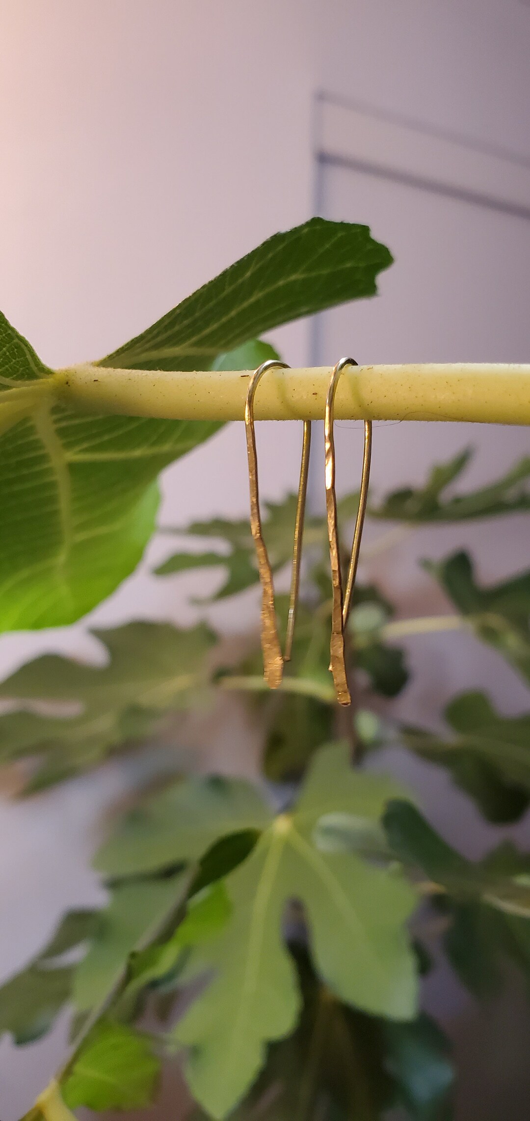 Simple Hammered Teardrop Threader Earrings - Etsy