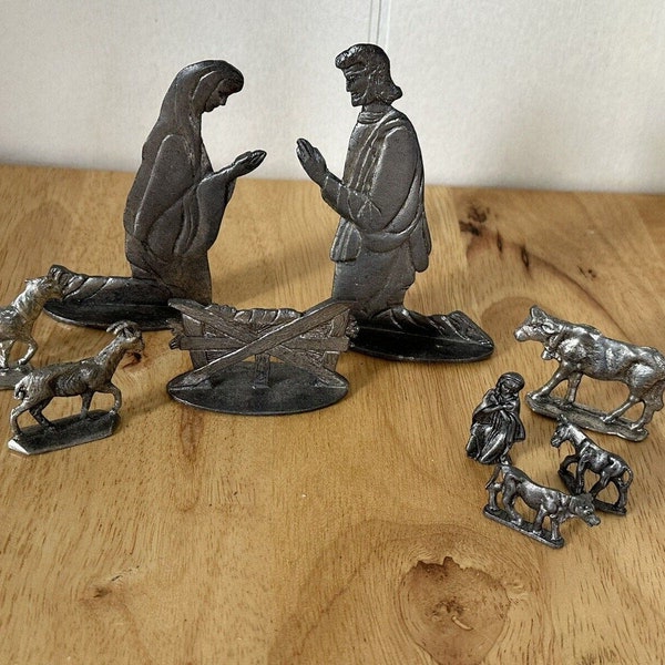 Pewter Nativity Set - Etsy