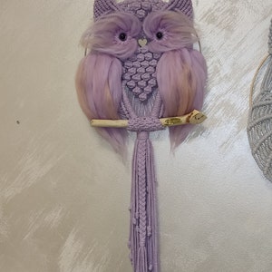 Macrame Owl With Wool Wings - Etsy