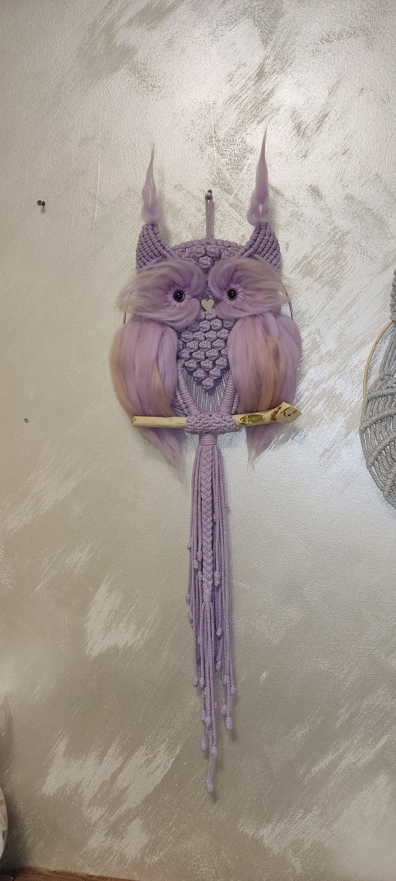 Macrame Owl With Wool Wings - Etsy
