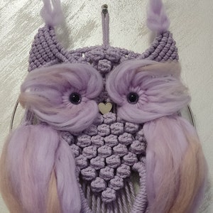 Macrame Owl With Wool Wings - Etsy