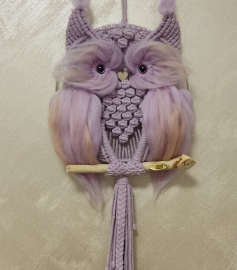 Macrame Owl With Wool Wings - Etsy