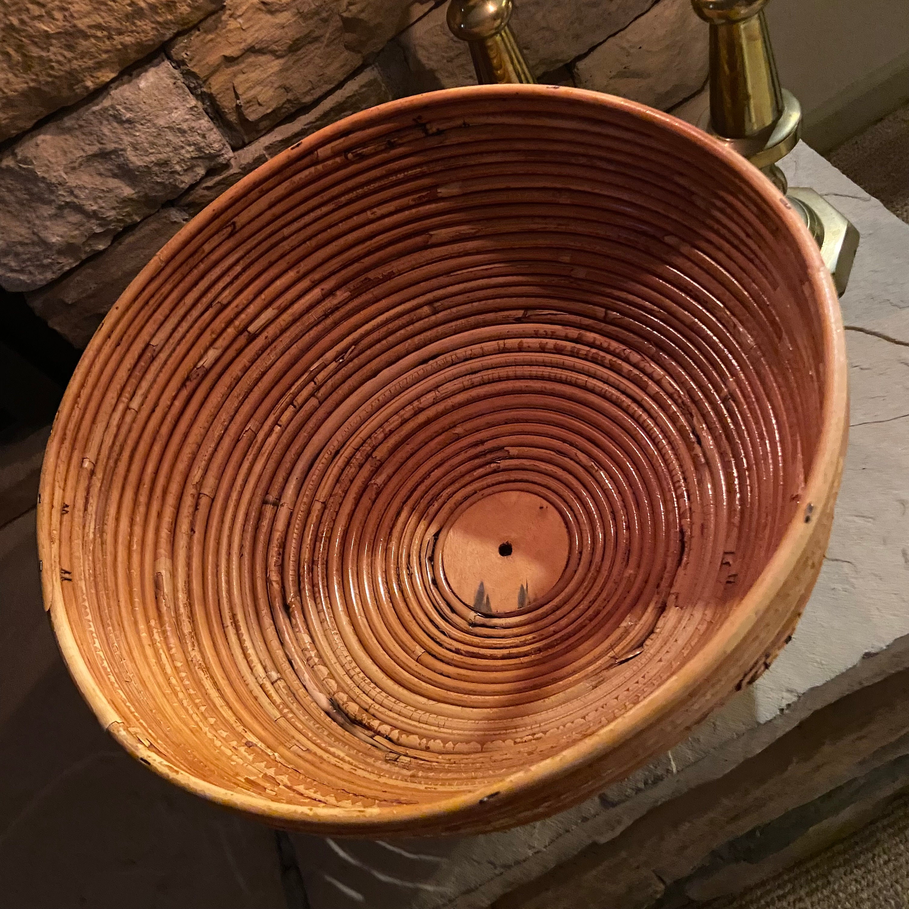 Large Vintage Italian Pencil Reed Bowl Italy Fabulous - Etsy