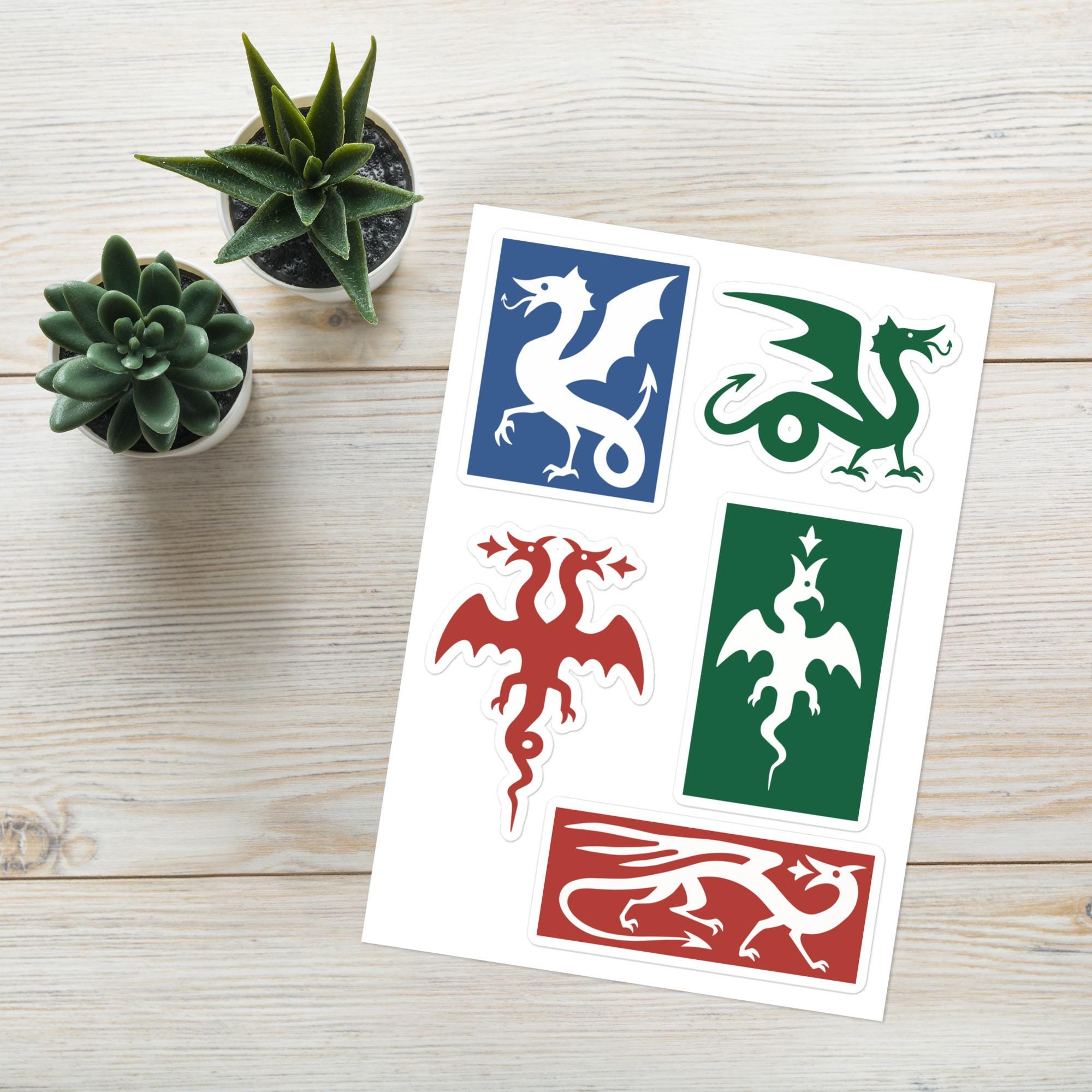 Medieval Fantasy Dragons Sticker Sheet - Etsy