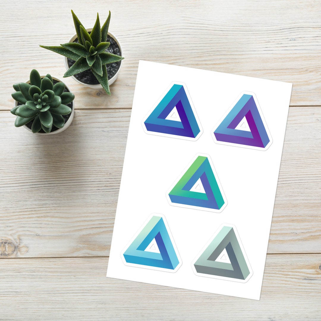 Penrose Triangle Sticker Geometric Vinyl Sticker Sheet Infinite ...