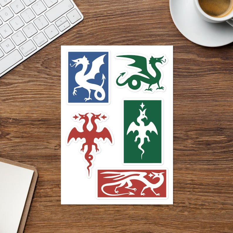 Medieval Fantasy Dragons Sticker Sheet - Etsy