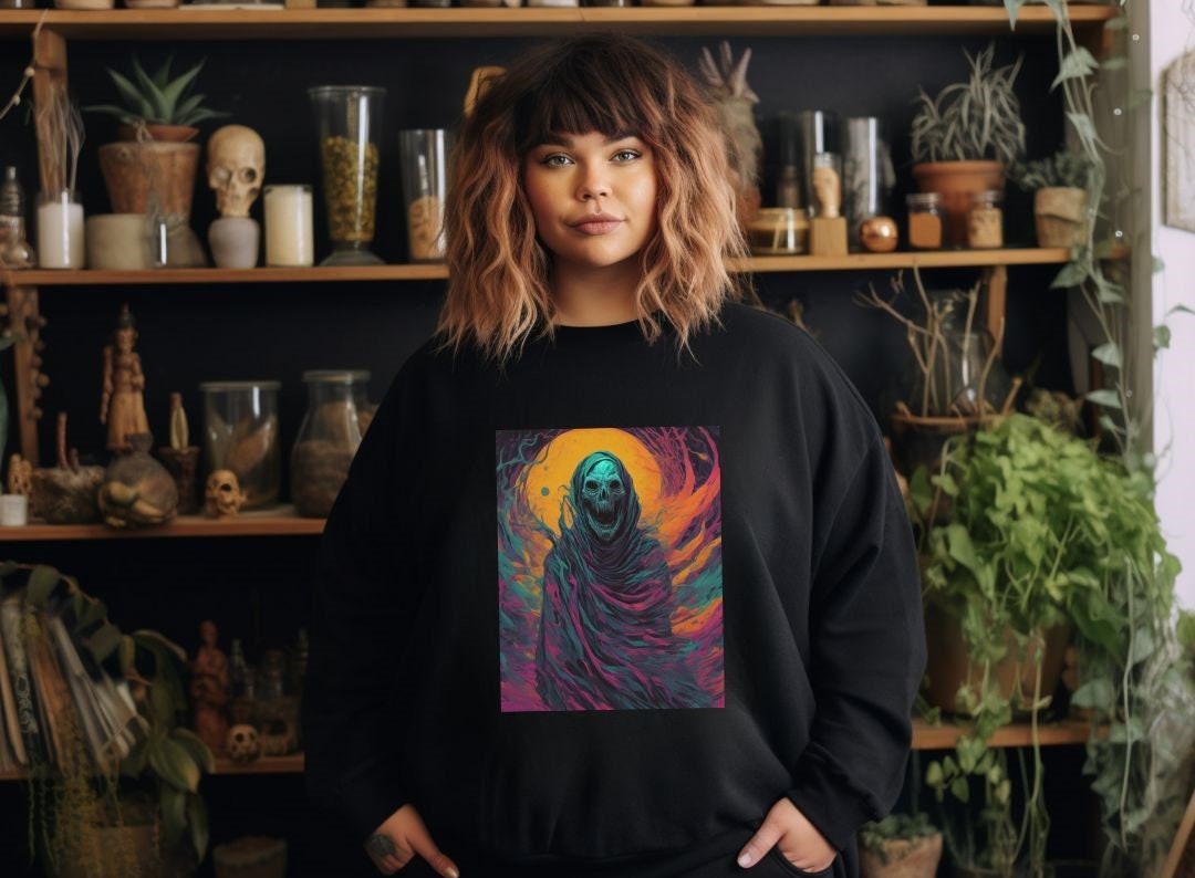 Wraith Sunset Dark and Eerie Grim Reaper 5X Sweatshirt Gothic Horror ...
