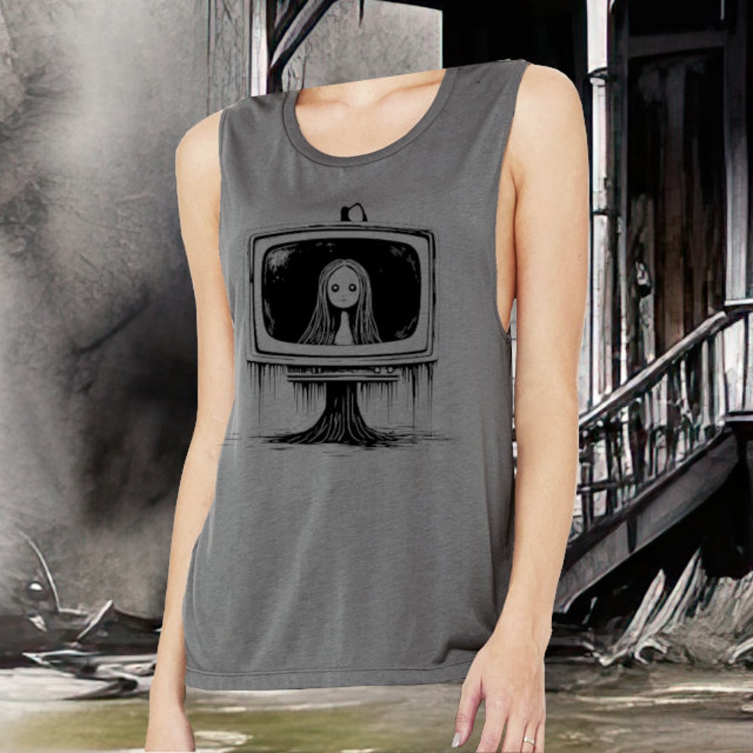 The Ring Horror Tank Fanart Spooky Cute Clothing Women's Flowy Scoop ...