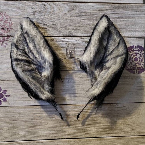 Black and Pink Faux Fur Bat Ears - Etsy
