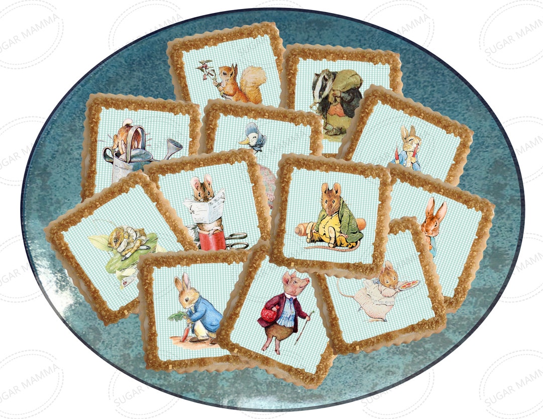 Peter Rabbit Beatrix Potter Cookie Toppers, Cupcake, Birthday Cookie ...