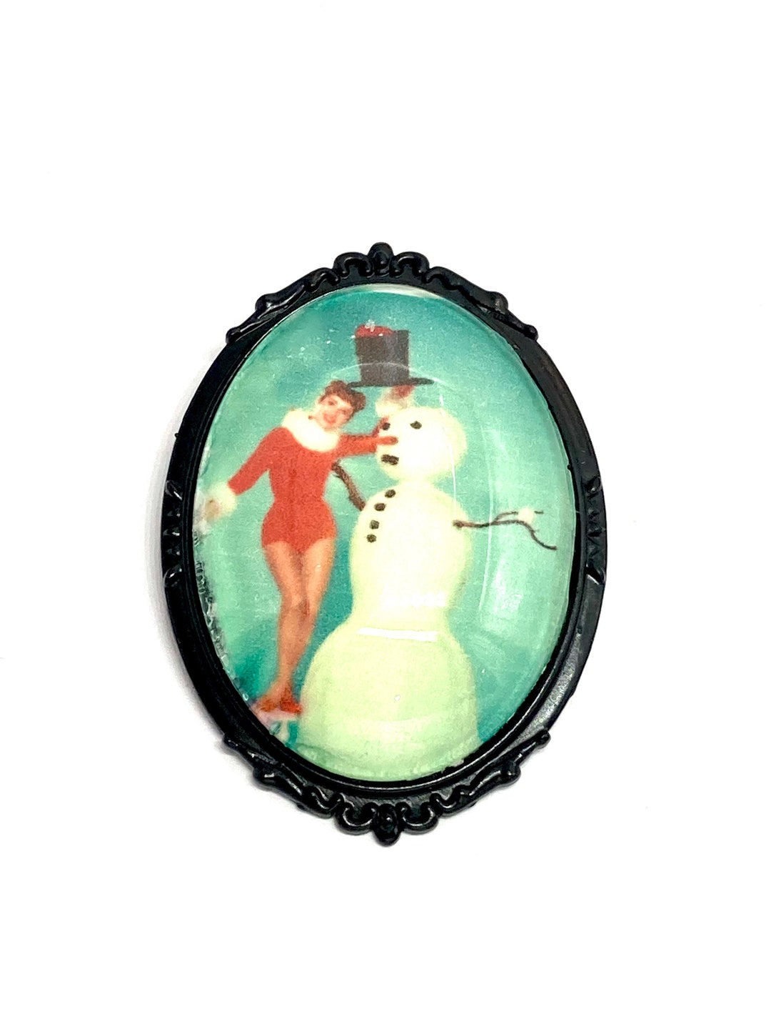 Vintage Style Snowman Brooch, Retro Kitsch Christmas Jewelry, Unique ...