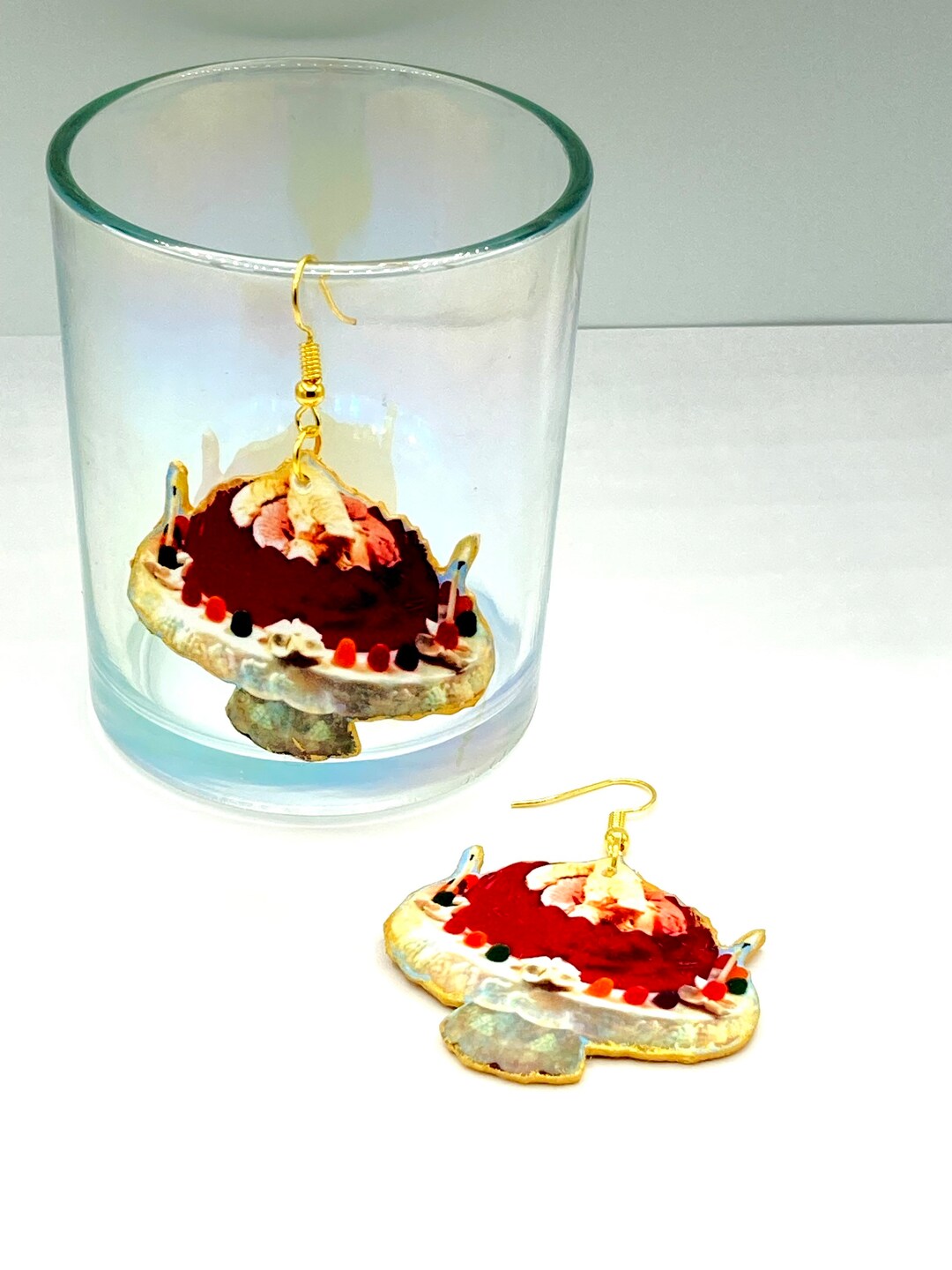 Gelatin Mold Aspic Earrings, Kitsch Retro 1950’s Birthday Jewelry ...