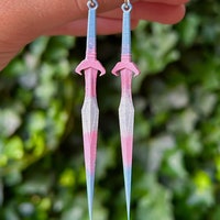 Pride Sword Earrings Bi Bisexual Handmade Hand Painted Nickel Free for ...