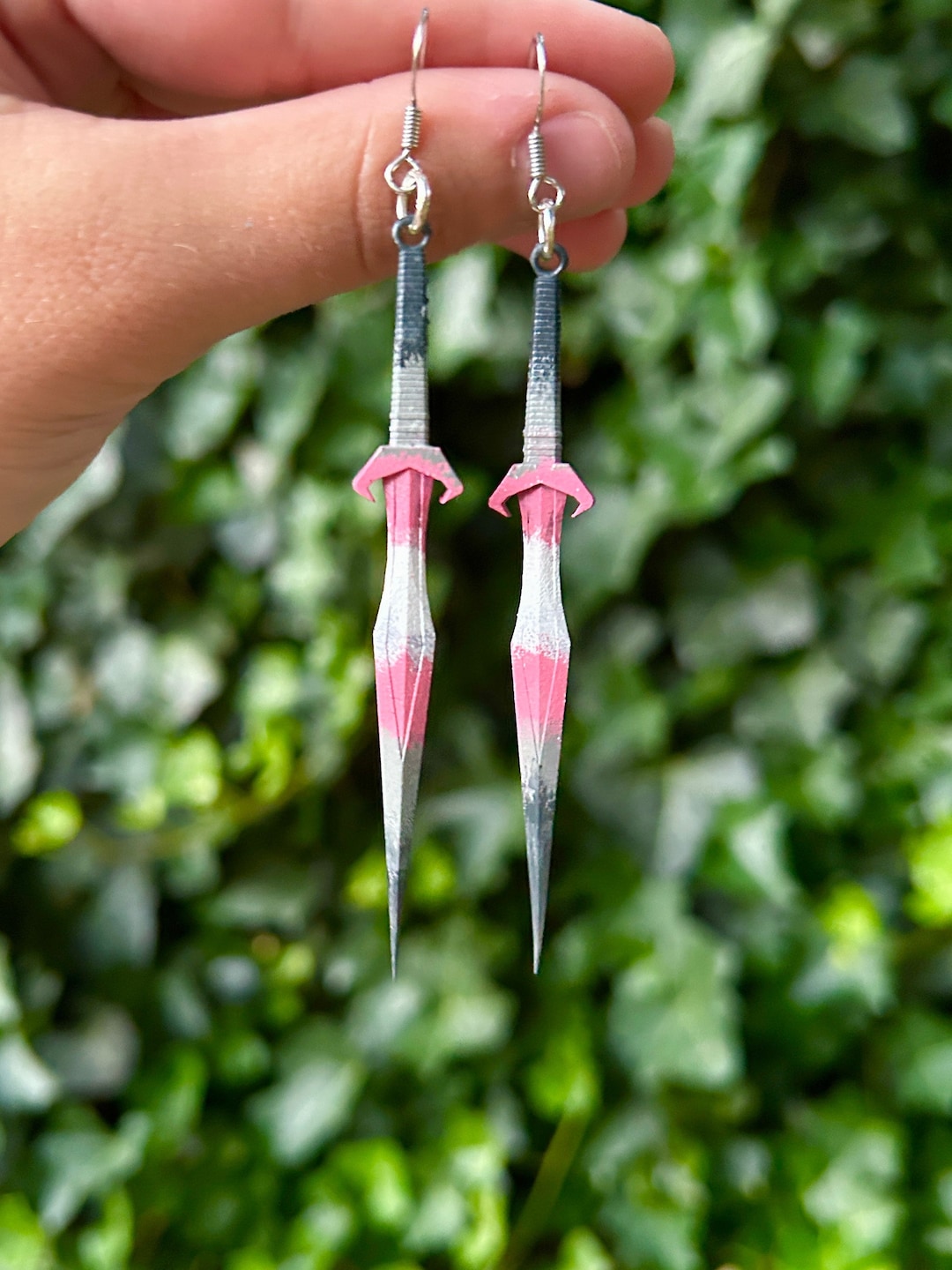 Pride Sword Earrings Demigirl Pride Handmade Hand Painted Nickel Free ...