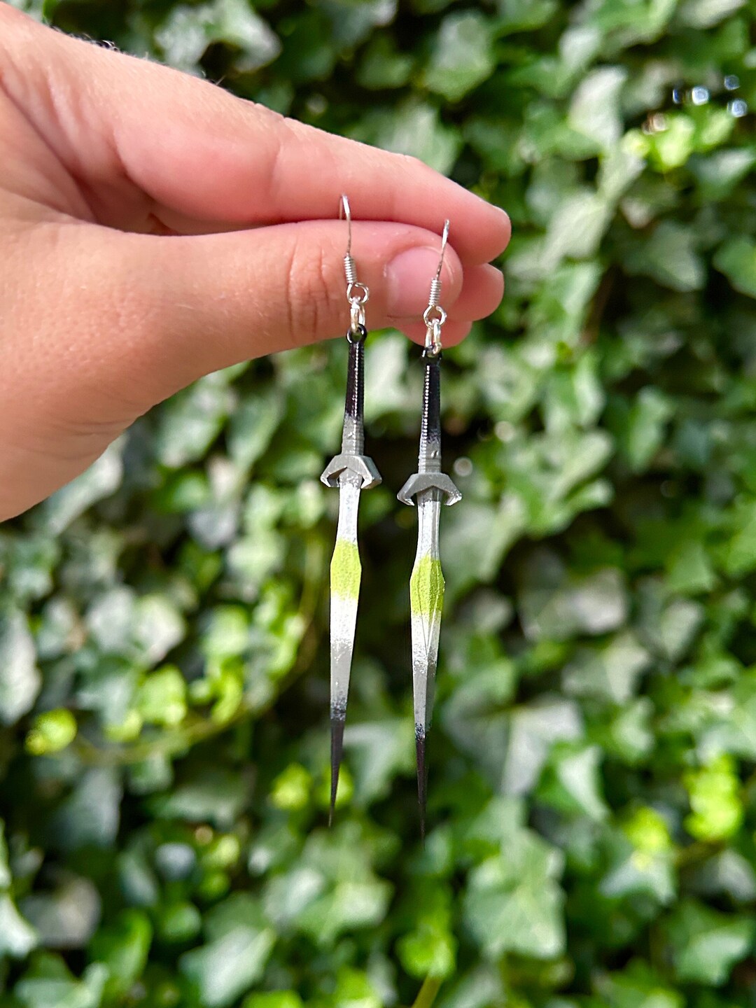 Pride Sword Earrings Agender Pride Handmade Hand Painted Nickel Free ...