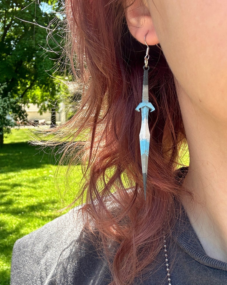 Pride Sword Earrings Demiboy Pride Handmade Hand Painted Nickel Free ...