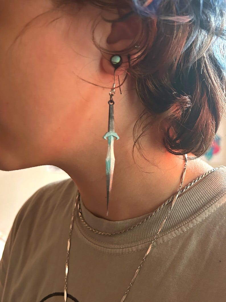 Pride Sword Earrings Demiboy Pride Handmade Hand Painted Nickel Free ...