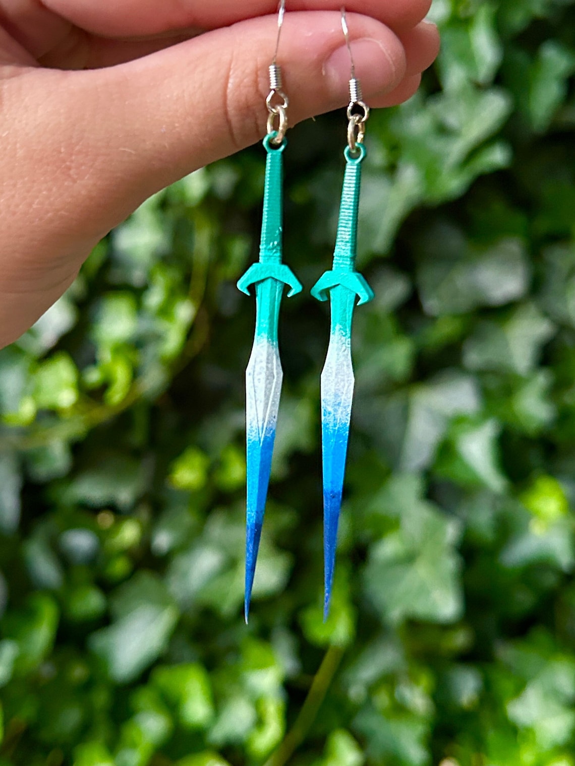Pride Sword Earrings Gay MLM Pride Handmade Hand Painted Nickel Free ...