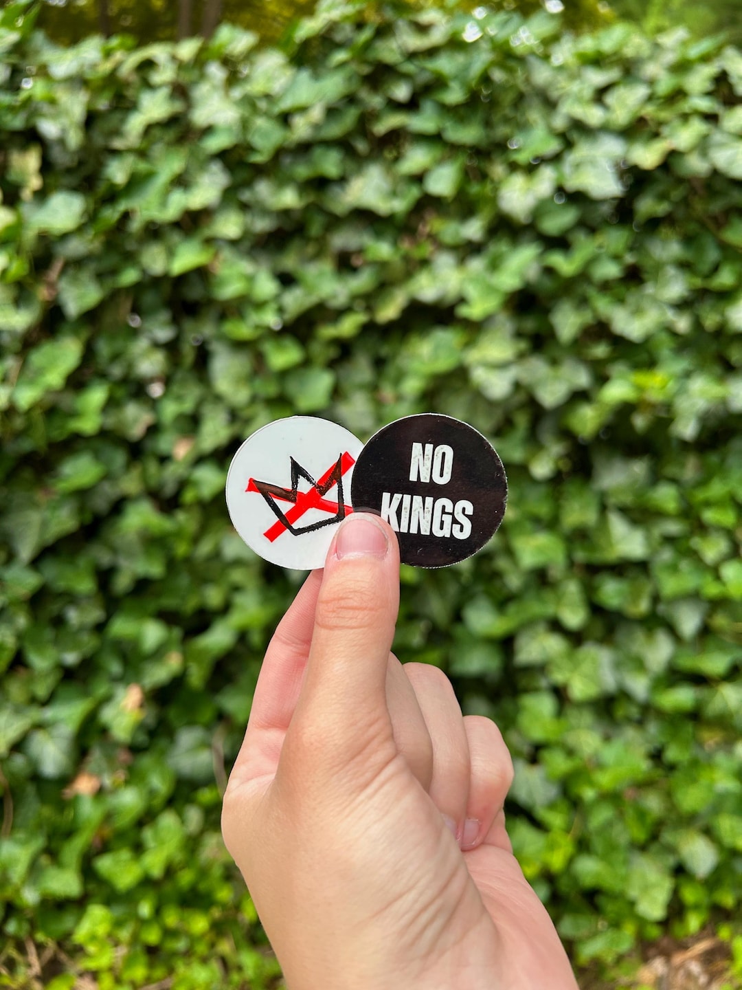 NO KINGS Anti Trump No Kings Day Handmade Stickers Linocut Print Stamp ...