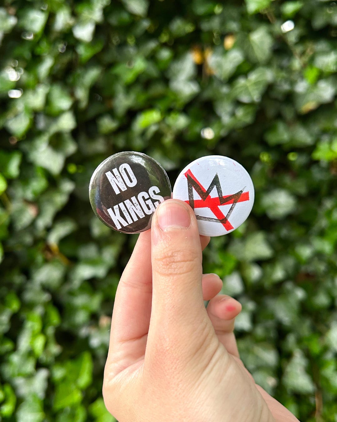 NO KINGS No Kings Anti Trump No Kings Day Handmade Button Pin Badge Pin ...