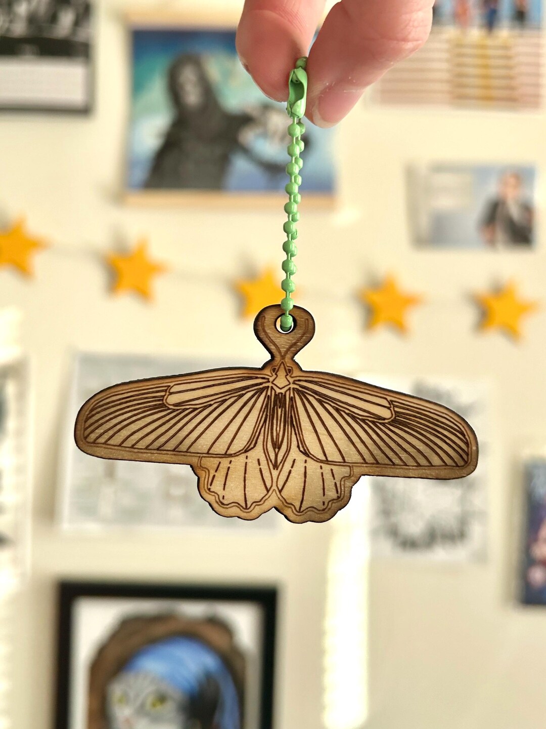 Laser Cut Wooden Batwing Butterfly Keychain Wood Butterfly Engraved ...