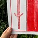 Sword Linocut Print Black and White Original Design 9x6in Fantasy Print ...