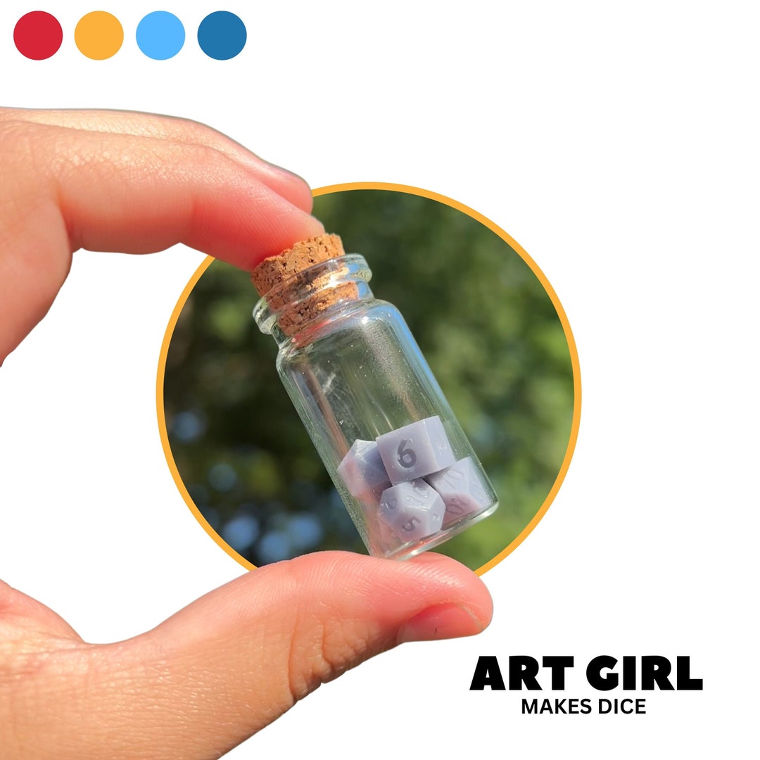 Tiny Dice Bottle Set Gray Mini Dungeons and Dragons Resin - Etsy