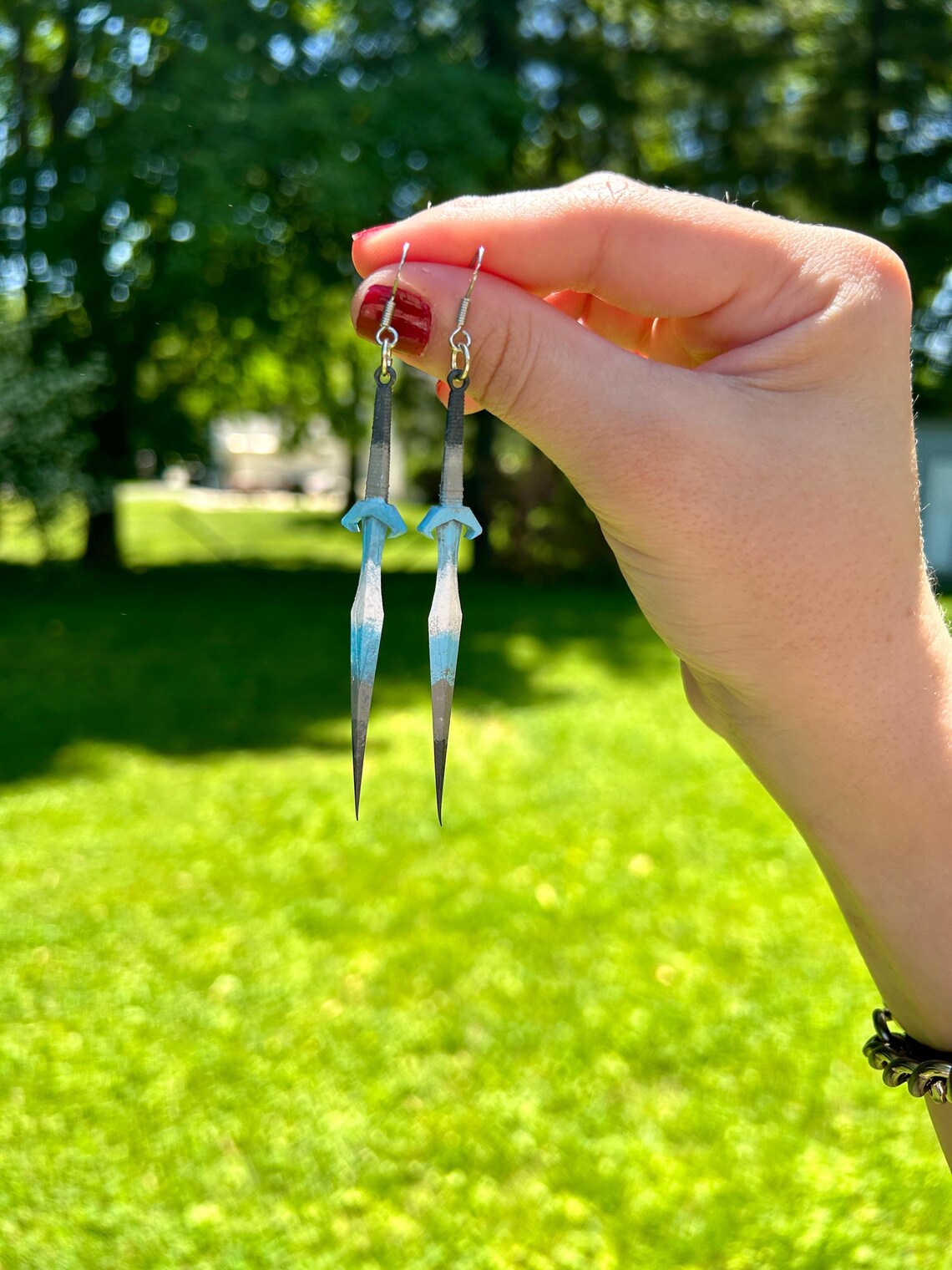 Pride Sword Earrings Demiboy Pride Handmade Hand Painted Nickel Free ...