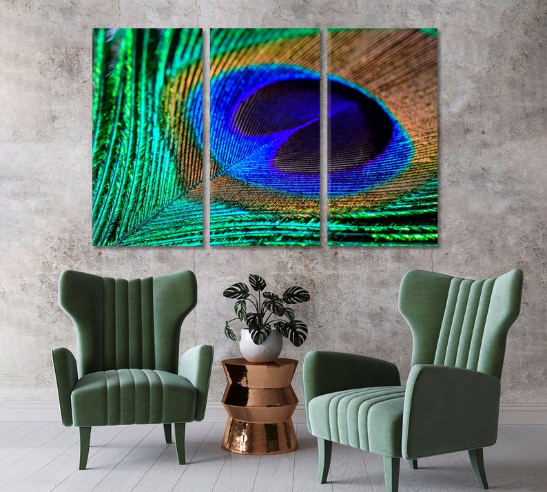 Peacock Feathers Canvas Print Peacock Feathers Wall Art for - Etsy Canada