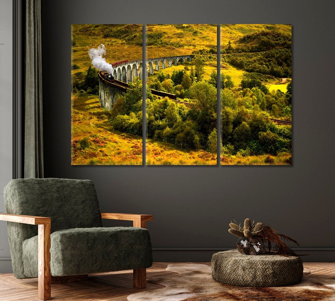 Jacobite Steam Train Large Wall Decor Old Viaduct Photo Poster Print ...