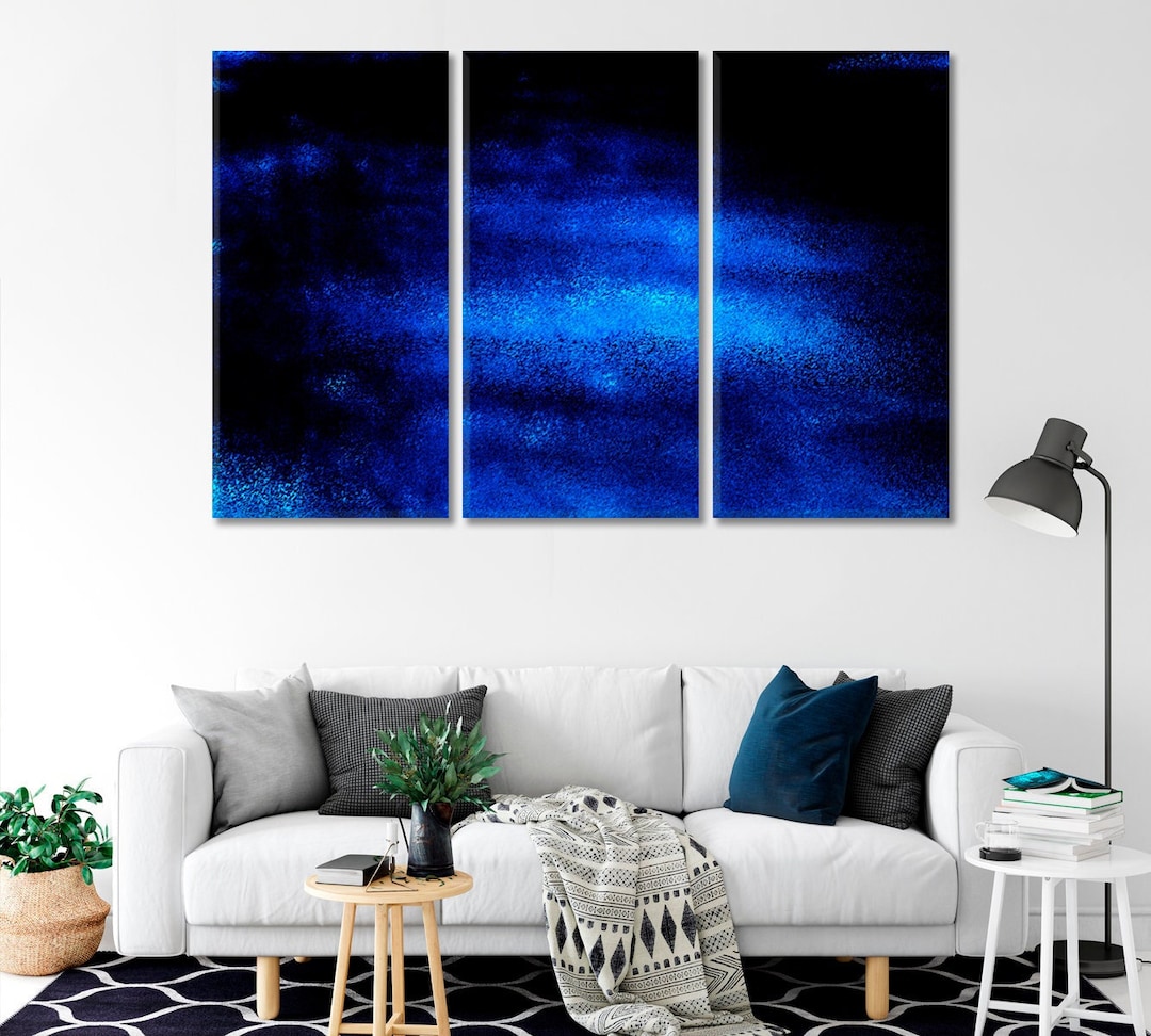 Blue Abstract Canvas Print Wall Decor, Modern Wall Art Home Decor ...