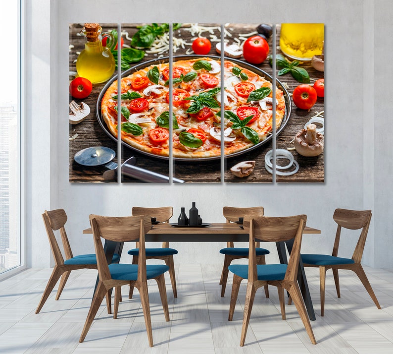 Restaurant Decor Italian Pizza Canvas Wall Art Pizza Decor Pizza ...