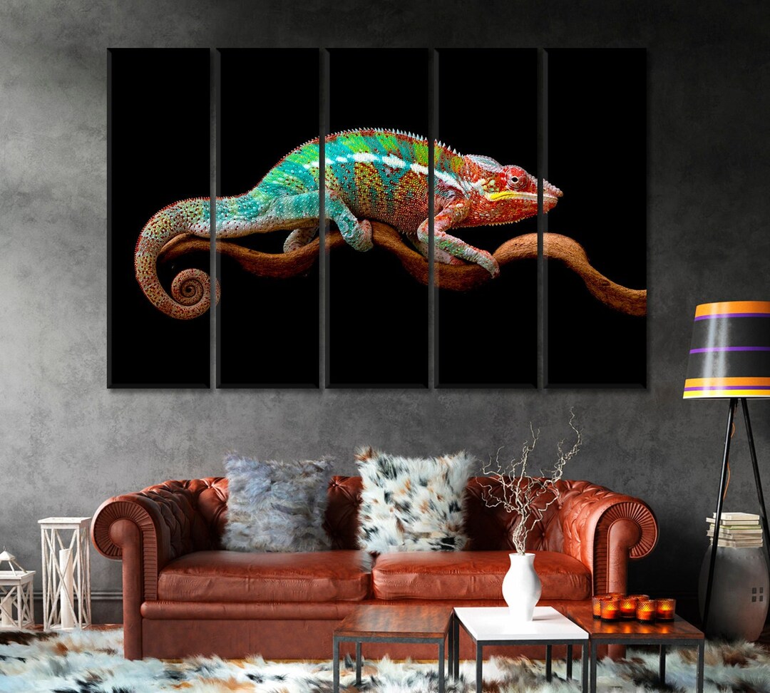 Chameleon Canvas Wall Art | Chameleon Room Art Print | Chameleon High ...