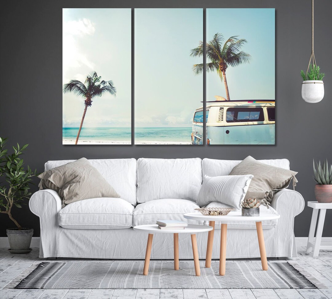 Tropical Beach Canvas Print, Ocean Coast Wall Art Prints, Seaside ...
