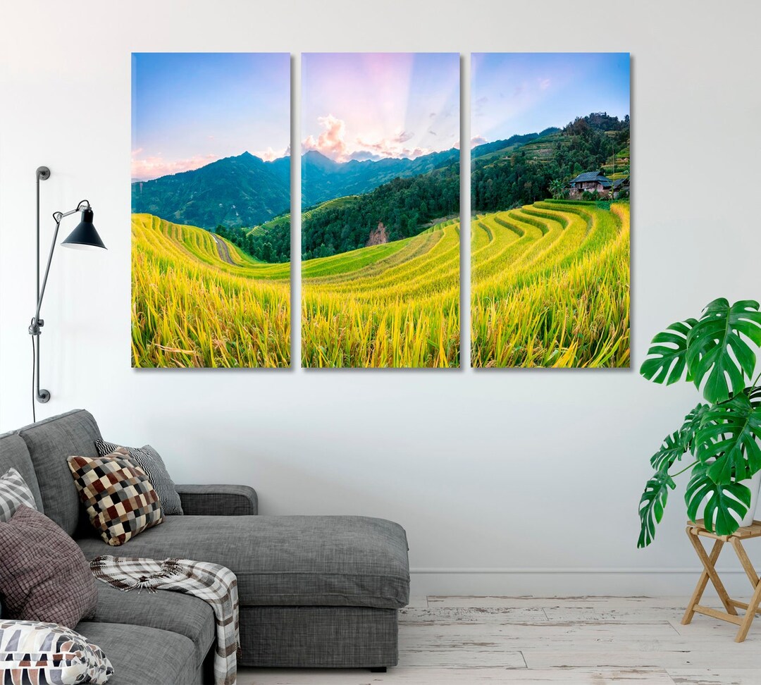 Rice Fields Canvas Art Home Decor Rice Terrace Wall Art Vietnam Print ...