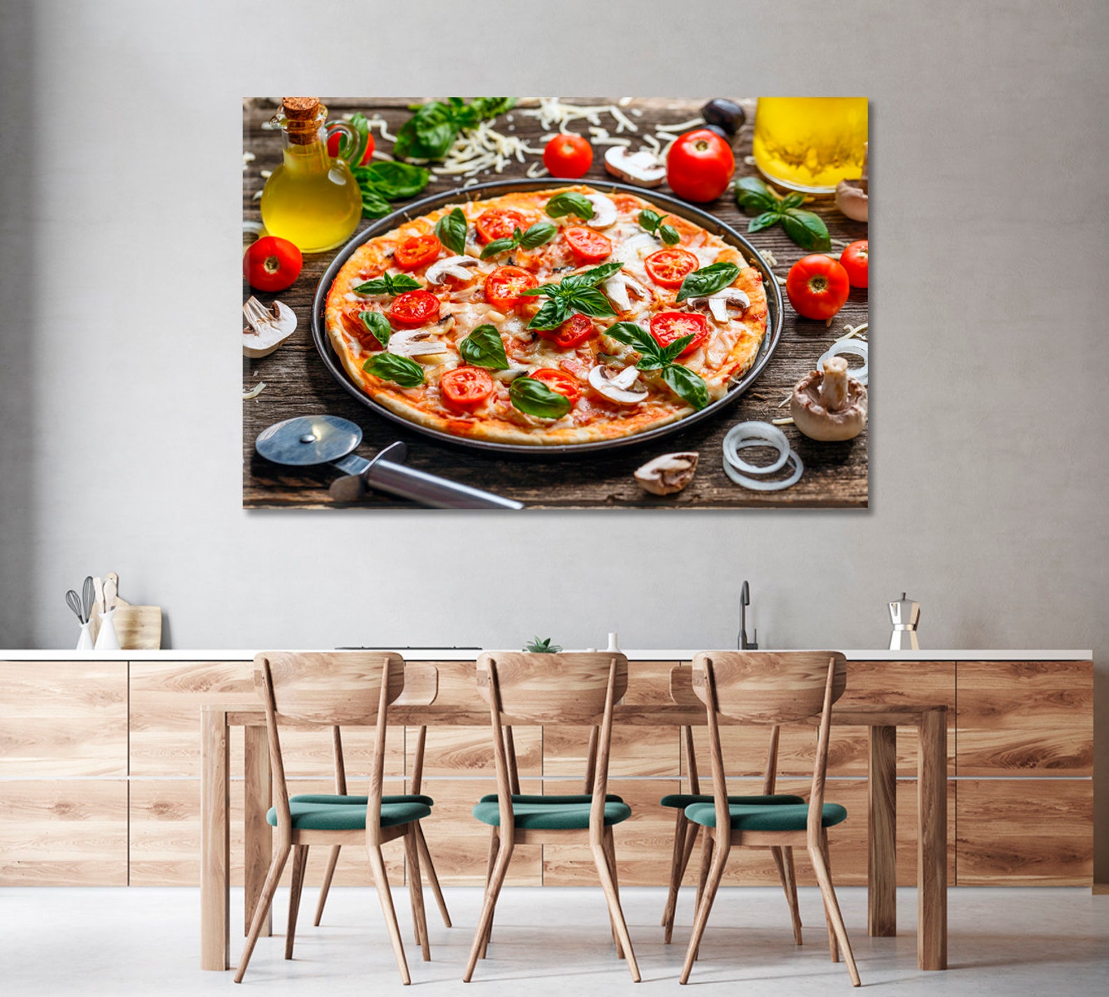 Restaurant Decor Italian Pizza Canvas Wall Art Pizza Decor Pizza ...