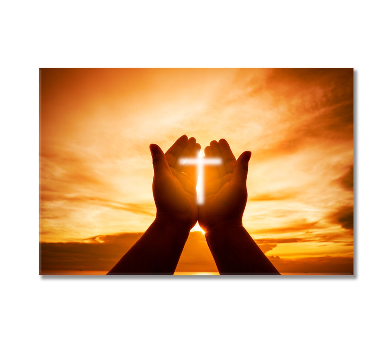 Christian Human Hands With Cross 5 Panels Canvas Ready to Hang - Etsy
