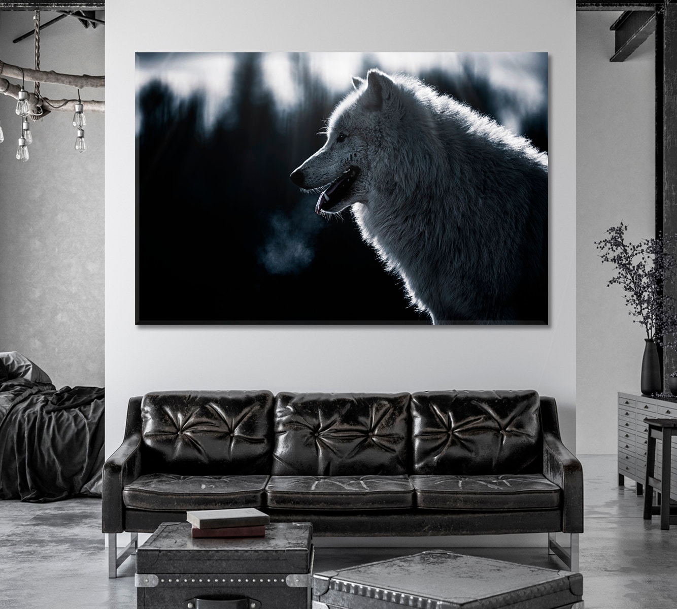 Arctic Wolf Wall Art White Wolf Canvas Print Wolf Wall Decor - Etsy