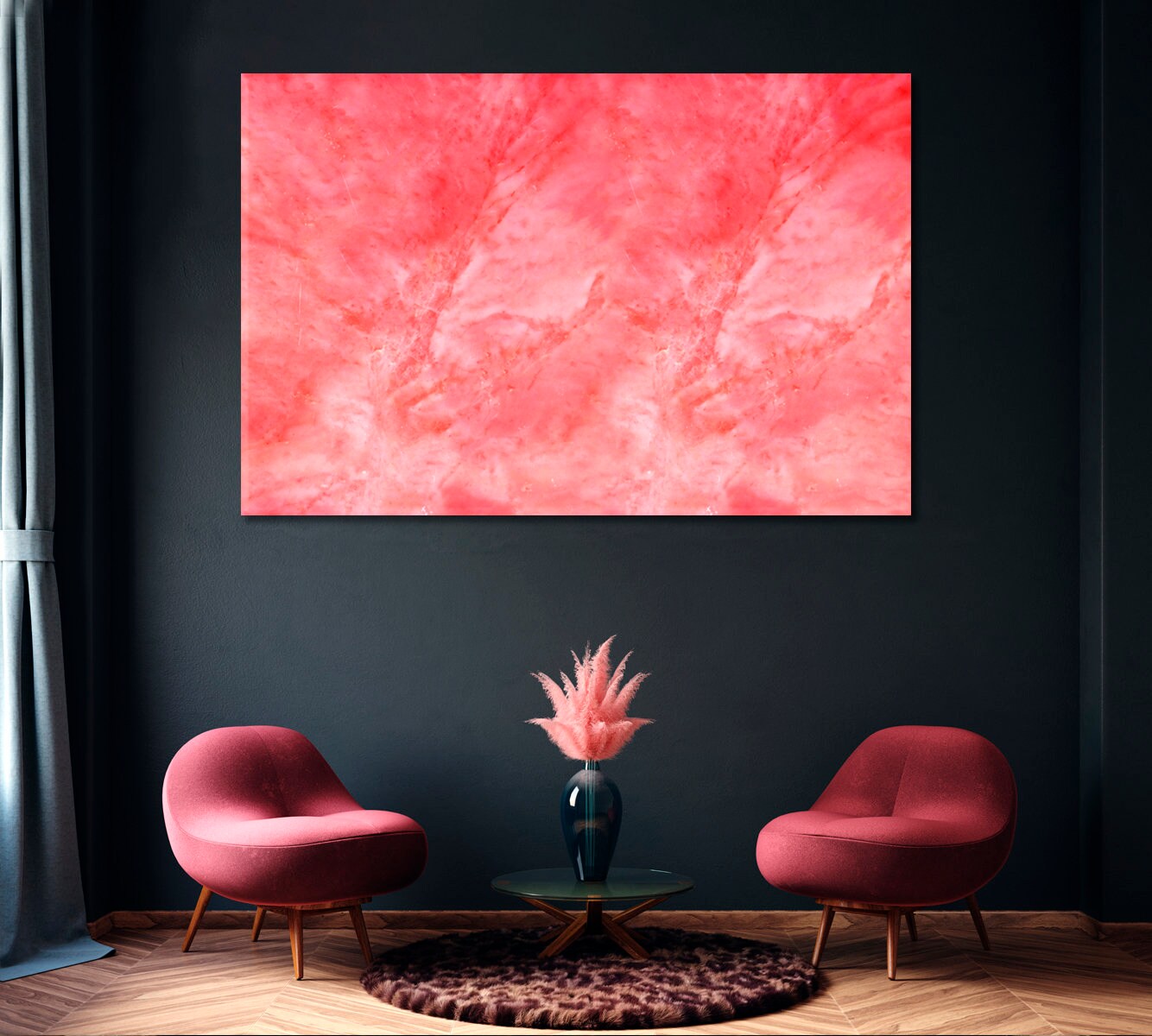 Abstract Pink Wall Art Canvas Print Pink Interior Wall Decor - Etsy
