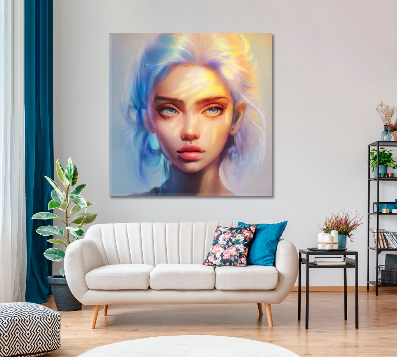 Beautiful Girl Canvas Art Woman Portrait Poster Girl Portrait Fine Art ...