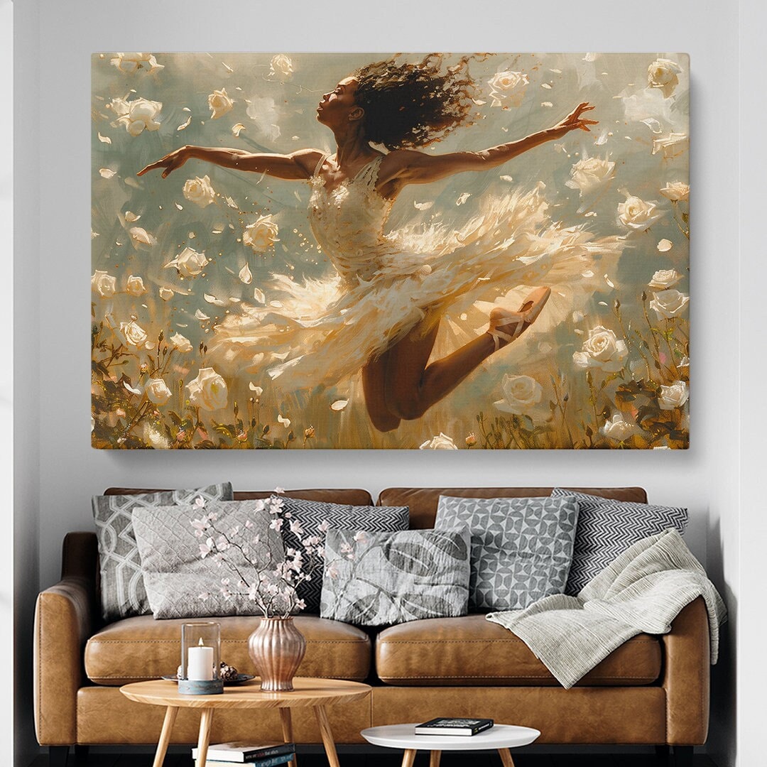Graceful Ballet Dancer Canvas Print, Dance Performance Wall Art ...