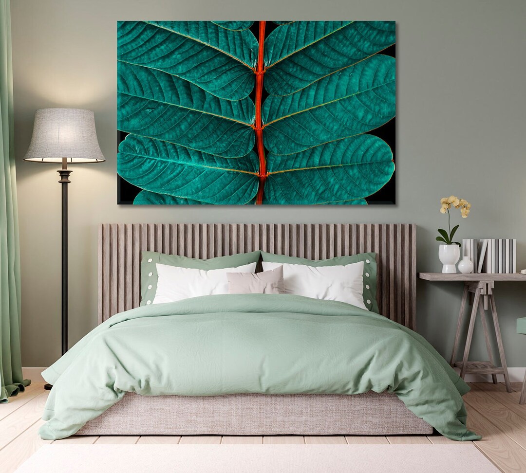 Green Leaves Wall Art, Leaves Canvas, Botanical Wall Art, Botanical ...